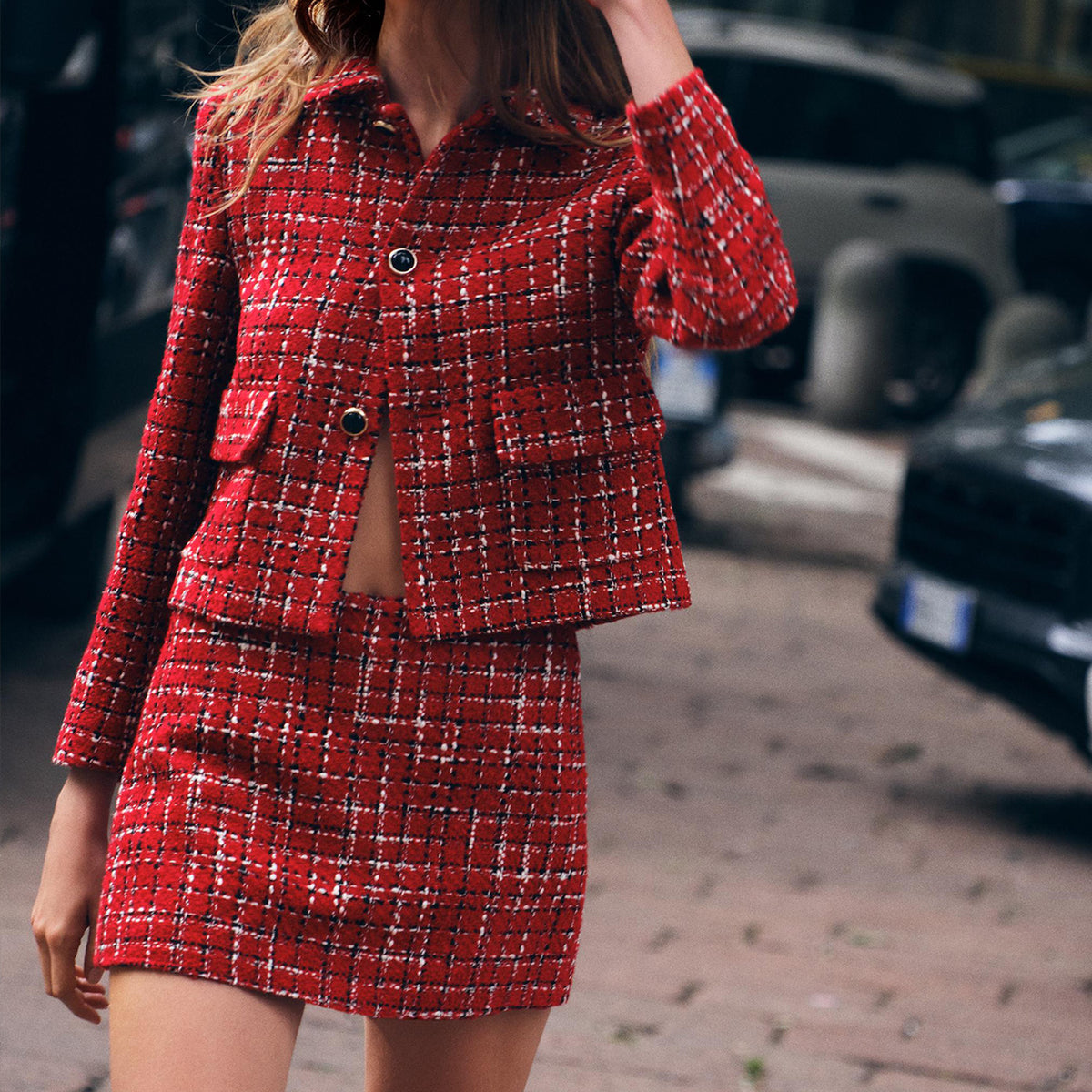 Plaid Tweed Structured Jacket – Dantўўase
